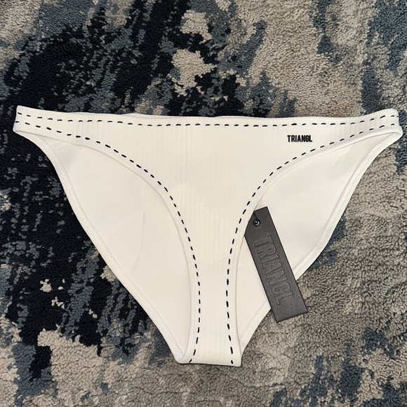 triangl swimwear | Swim | White Stripe With Black Tread Normal Swimsuit ...